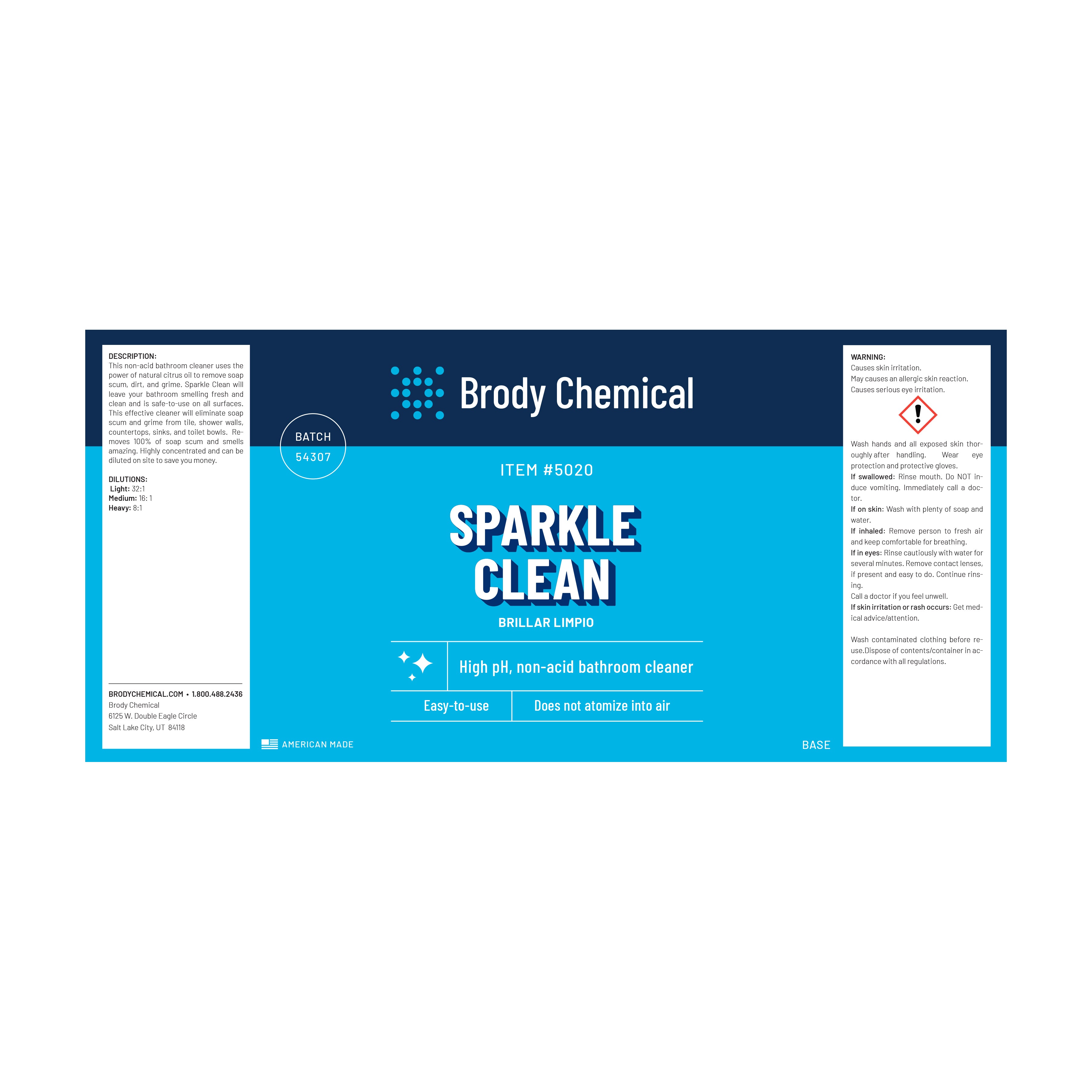 Sparkle Clean - to Remove Soap Scum and Dirt – Brody Chemical
