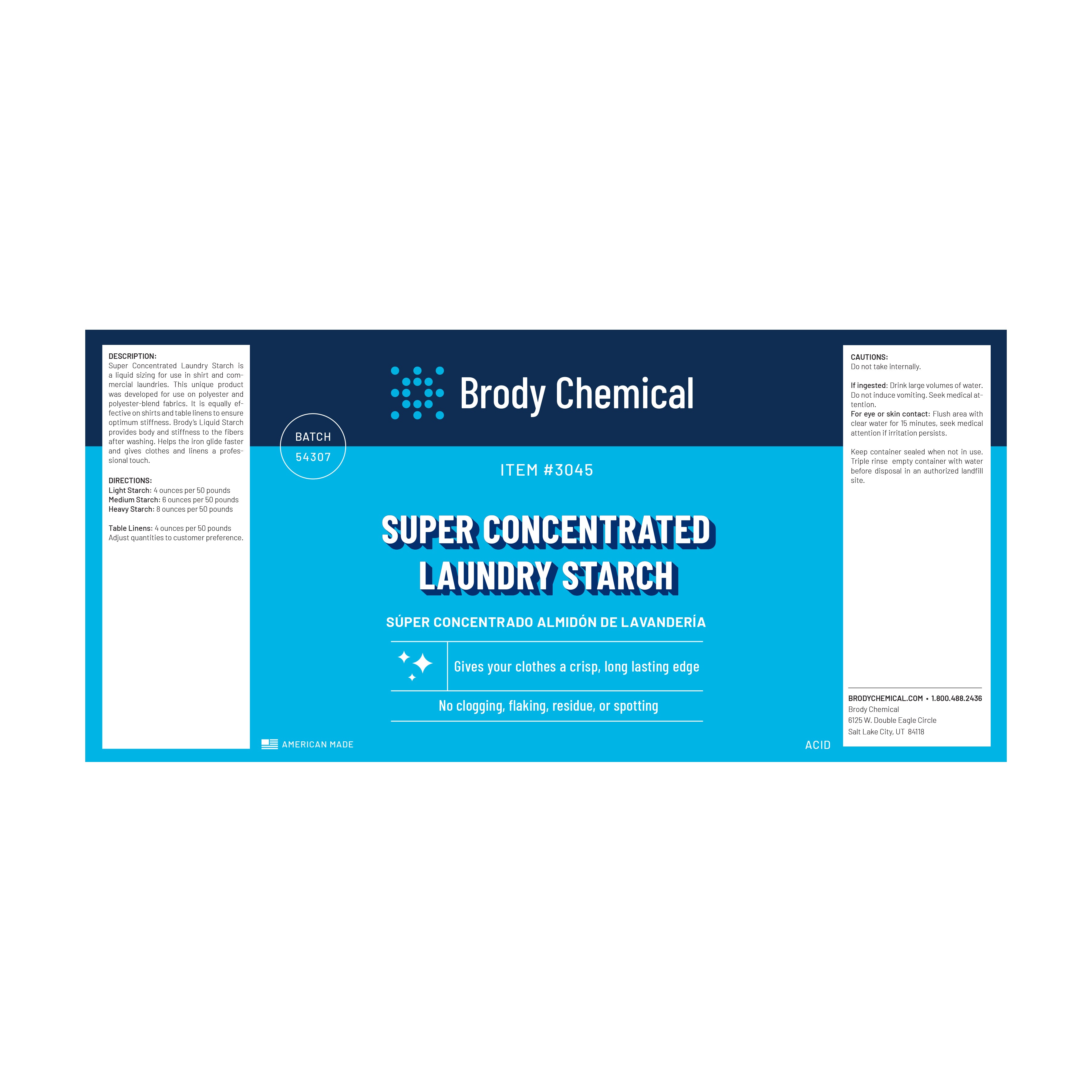 SUPER CONCENTRATED LAUNDRY STARCH – Brody Chemical
