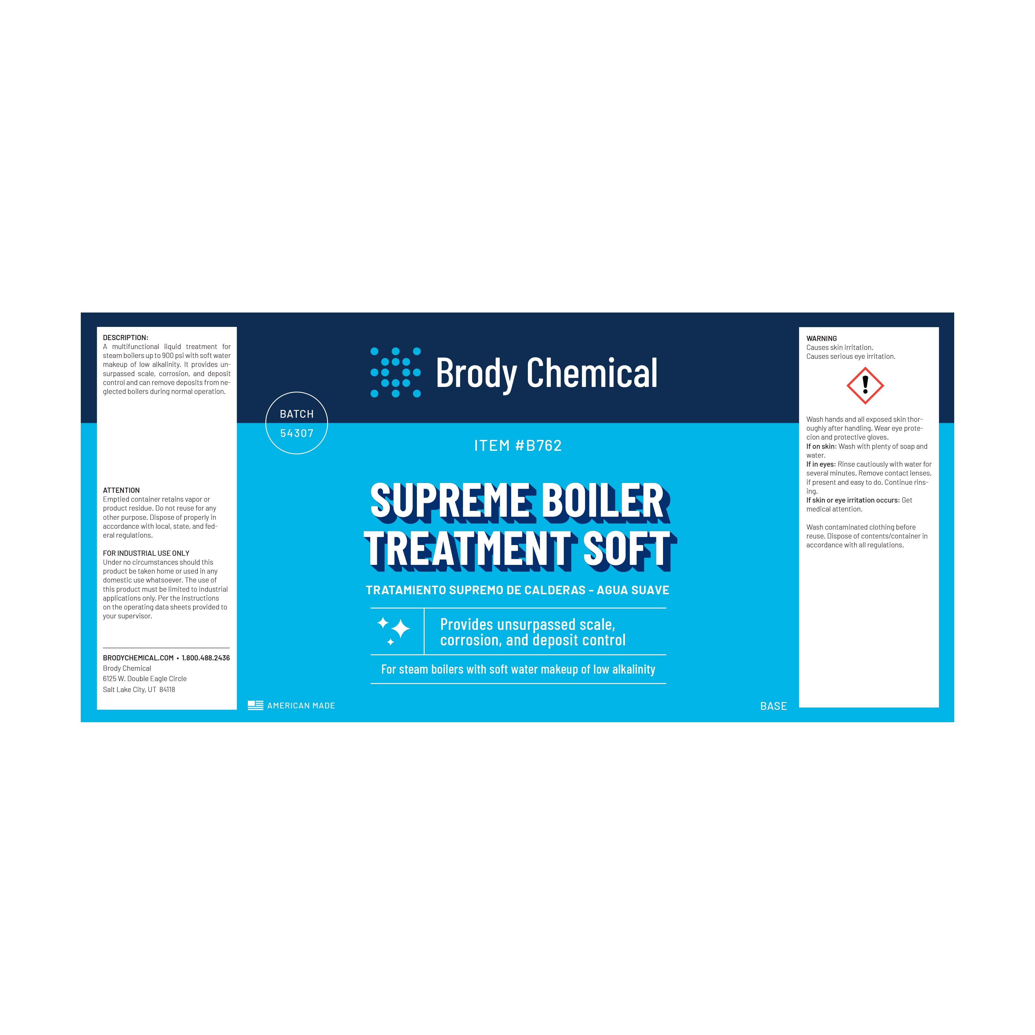 SUPREME BOILER TREATMENT SOFT – Brody Chemical