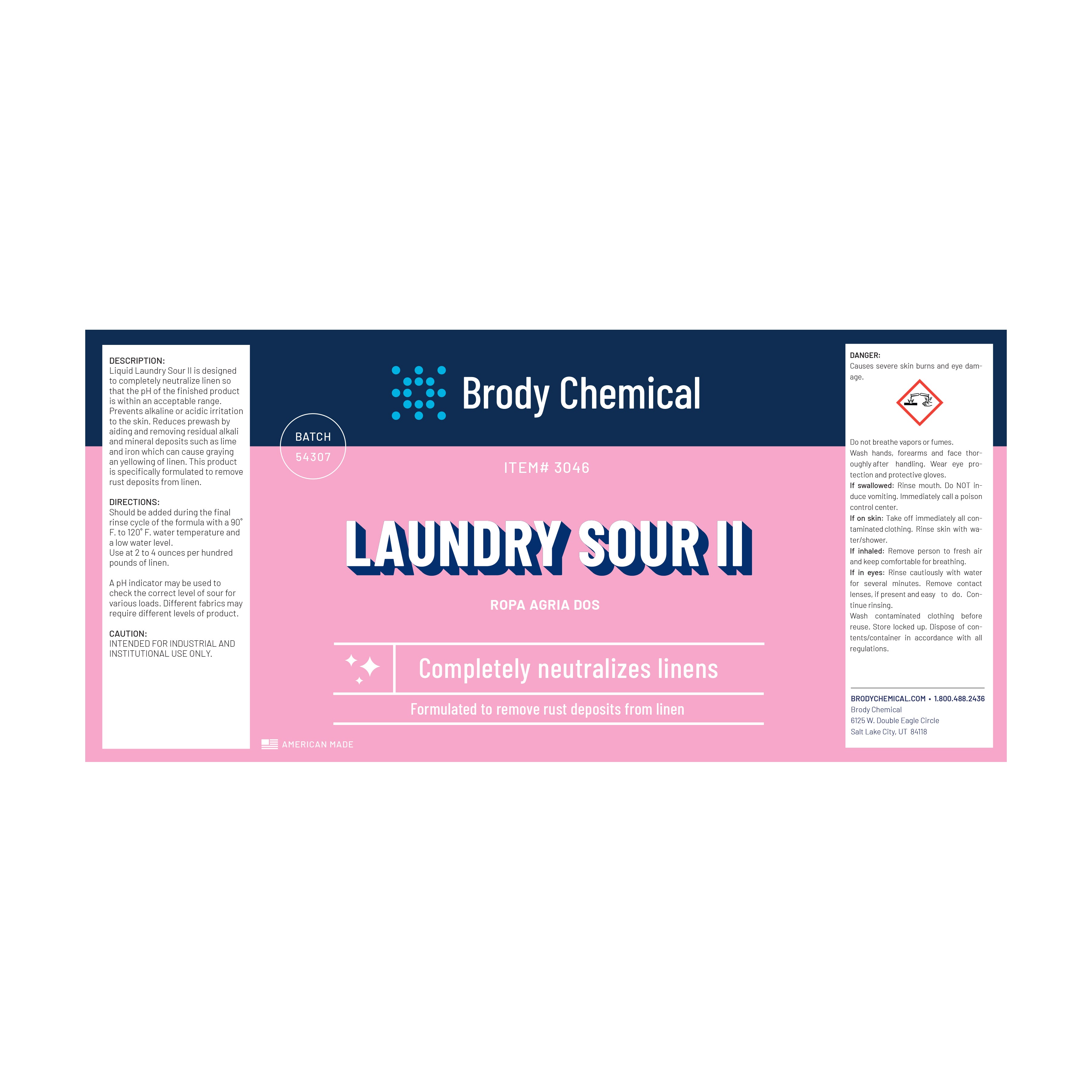 Laundry Sour II - to Remove Rust Deposits From Linen – Brody Chemical